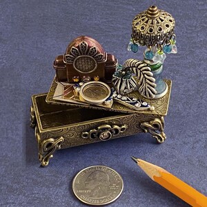 Vintage Desk Trinket Box: Miniature Jeweled Keepsake Box - Etsy