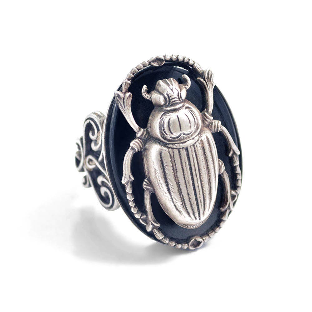 Scarab Ring Beetle Ring Insect Ring Insect Jewelry | Etsy UK