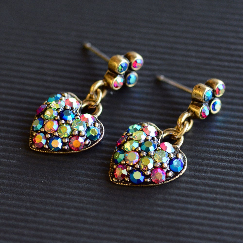 Millefiori Candy Glass Hearts Charm Bracelet and Earrings SET - Etsy