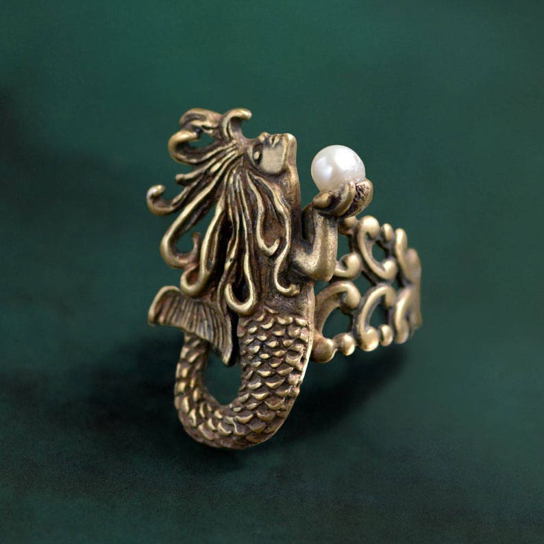 Mermaid Ring Mermaid Jewelry Mermaid Sculpture Silver Ring - Etsy