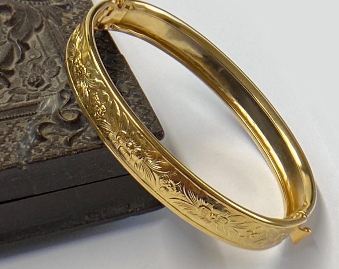 Victorian Vintage Gold Bangle Bracelet for Little Girl, Baby Antique ...
