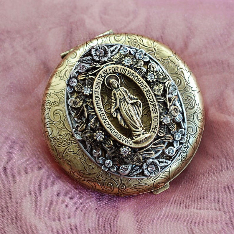 Vintage Rosary Box Our Lady Rosary Holder Blessed Virgin - Etsy