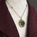 Vintage Emerald Green Intaglio Locket, Victorian Large Two Picture Gift ...