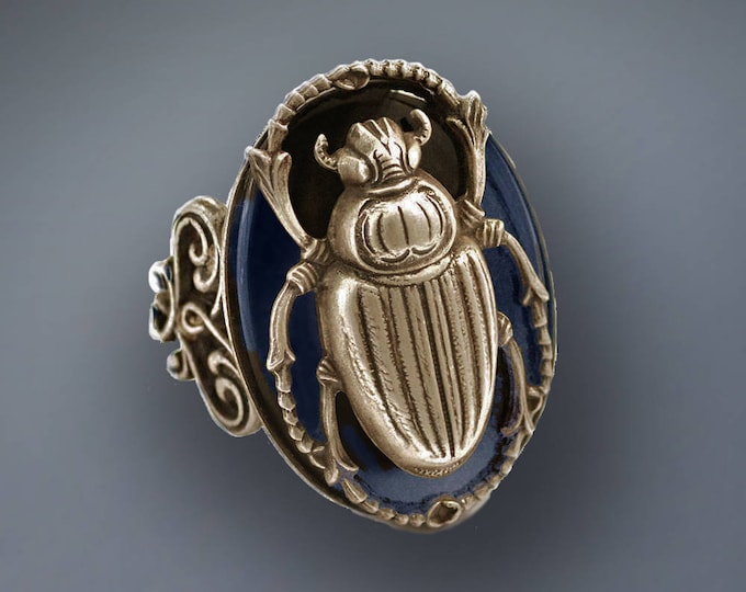 Scarab Ring, Beetle Ring, Insect Ring, Insect Jewelry, Egyptian Scarab ...
