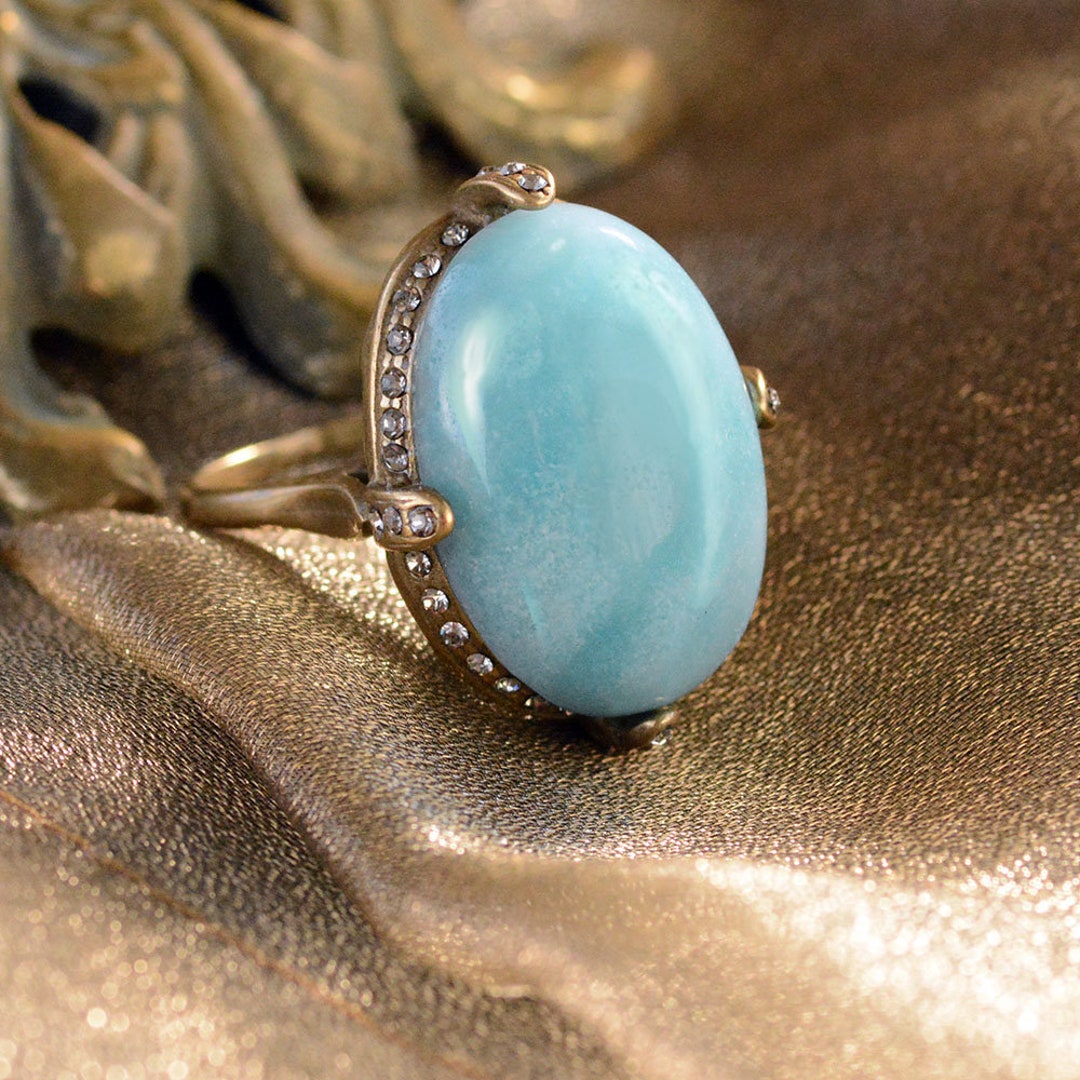 Gemstone Ring, Amazonite Ring, Natural Gemstone Ring, Blue Ring ...