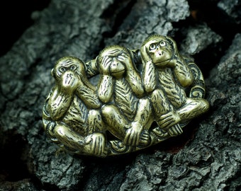 Monkey Pin Wise Monkeys Lapel Pin Vintage Jewelry | Etsy