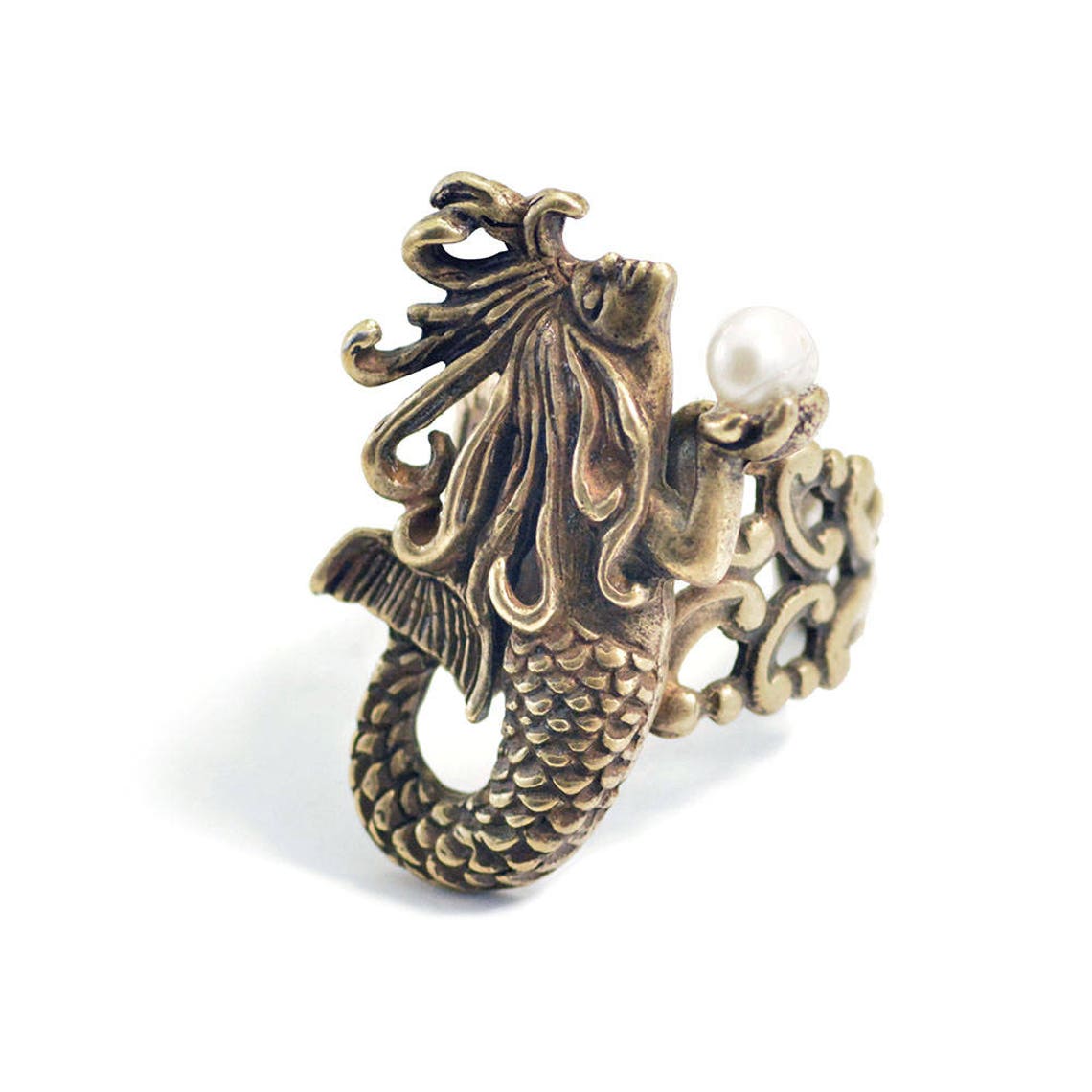 Mermaid Ring Mermaid Jewelry Mermaid Sculpture Silver Ring | Etsy