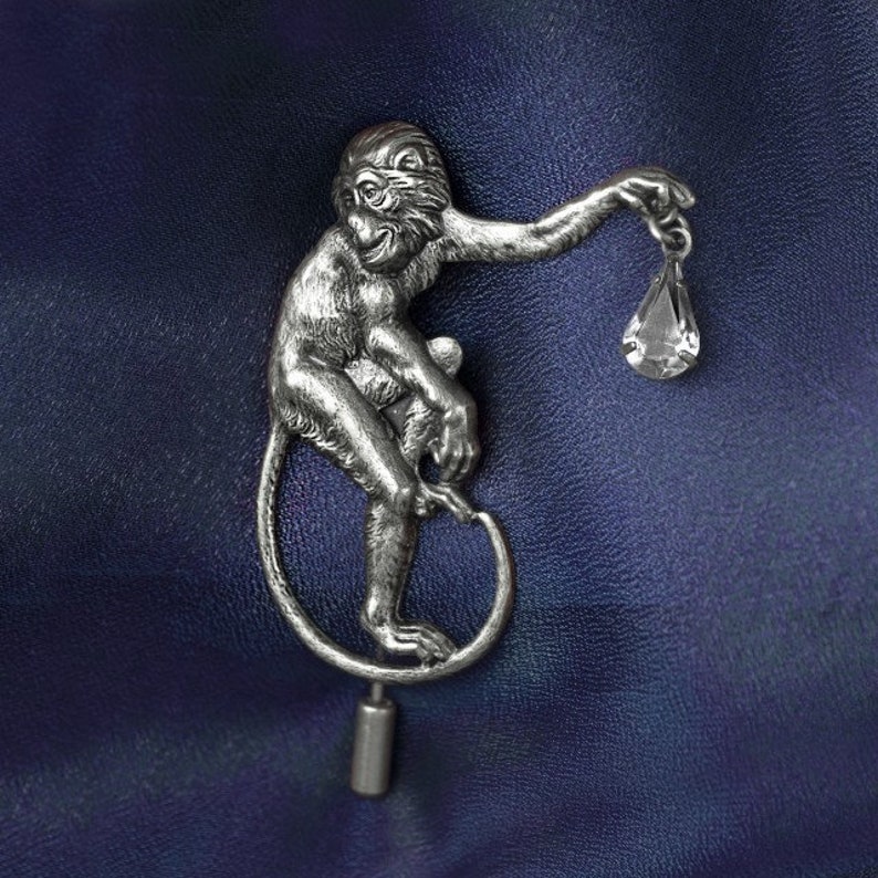 Monkey Pin Wise Monkeys Lapel Pin Vintage Jewelry - Etsy