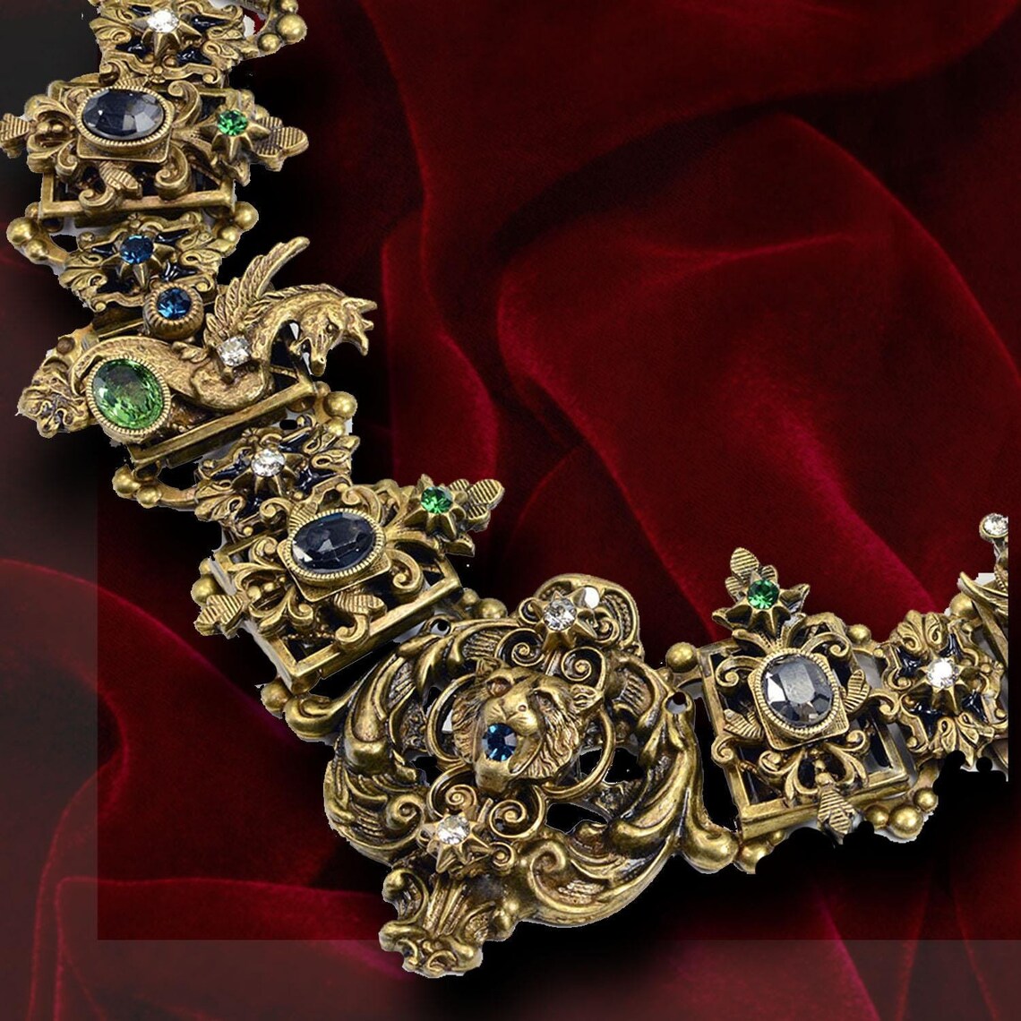 Tudor Chain of Office Necklace: Medieval Dragon, Lion, Griffin Regalia ...