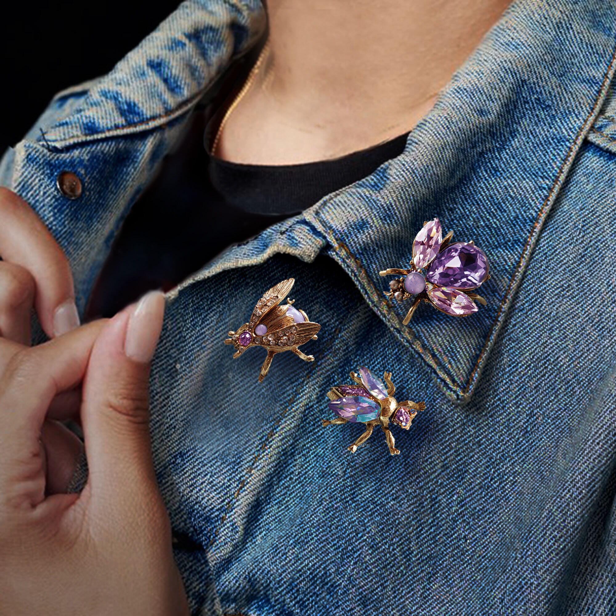 Bee Pin Bee Jewelry Purple Bee Queen Bee Brooch Honeybee | Etsy