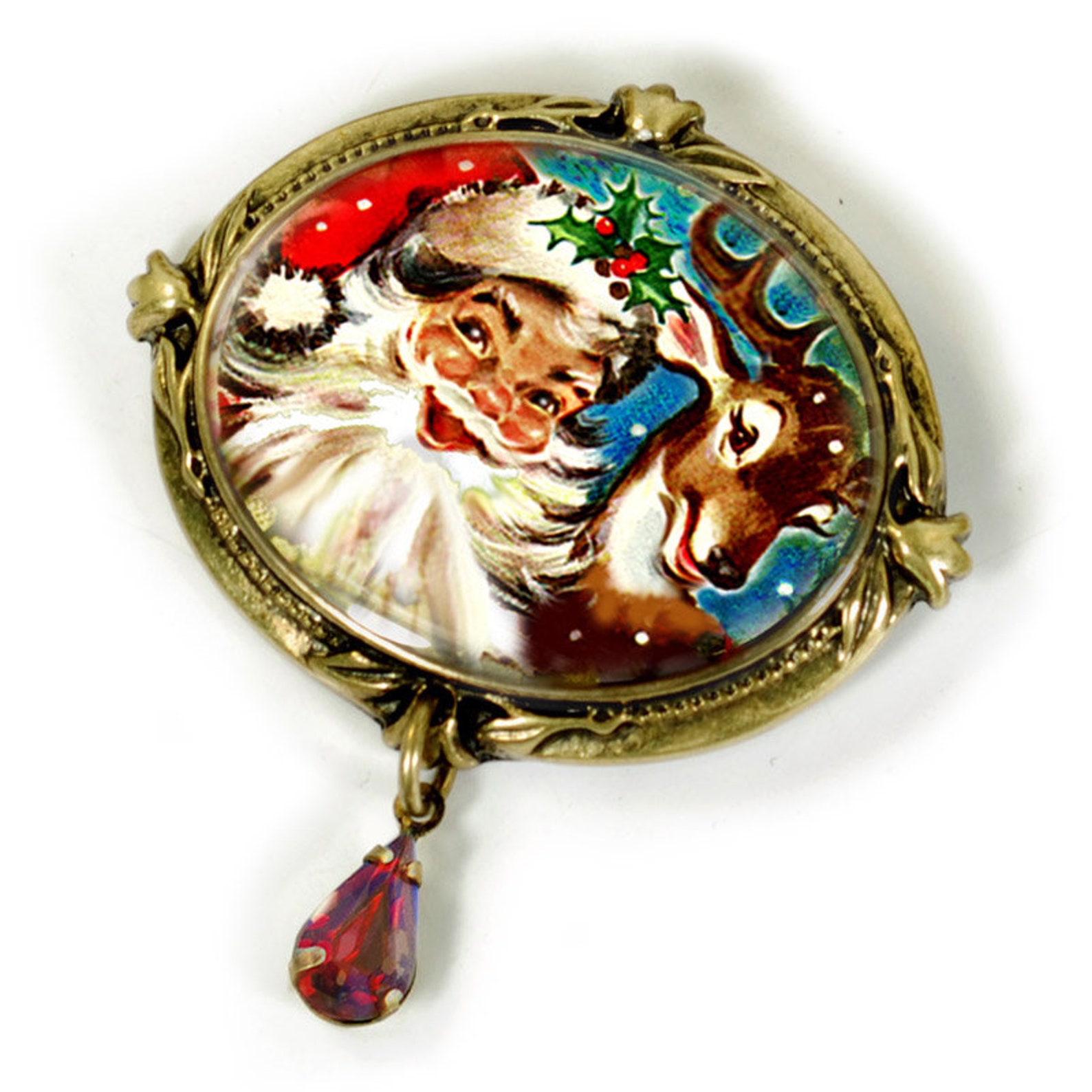 Santa Pin Santa Brooch Pin Brooch Christmas Pin Christmas - Etsy