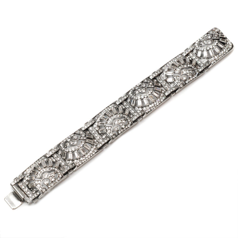 Art Deco Crystal Bracelet: 1930s Flapper Wedding Jewelry - Etsy