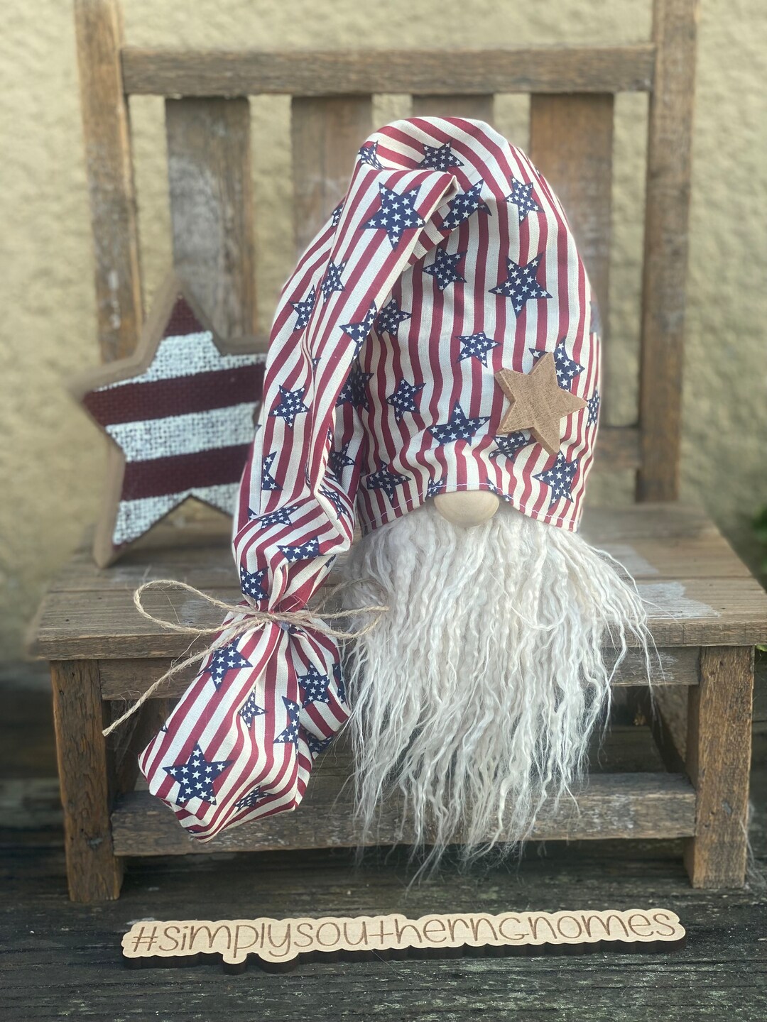 Farmhouse Patriotic Gnomes, July 4th Gnome, Patriotic Decor, Tiered ...