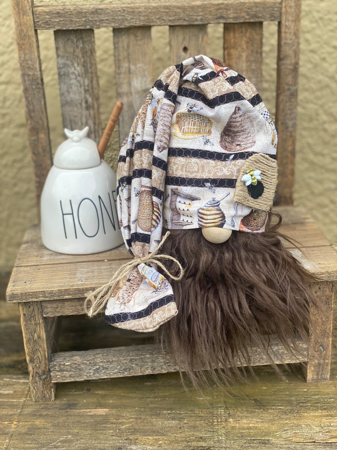 Rustic Bee Gnome, Spring Gnomes, Tiered Tray Gnomes, Bee Decor, Spring ...