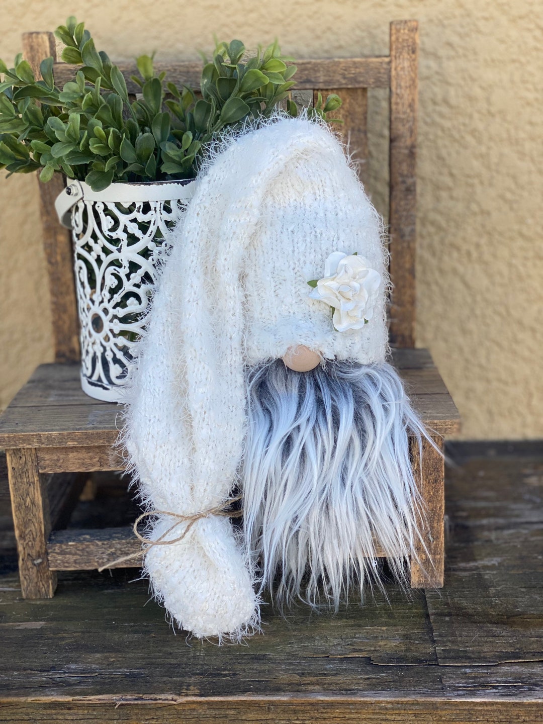Fuzzy Farmhouse Gnome, Handmade Gnomes, Tiered Tray Decor, Home Decor ...