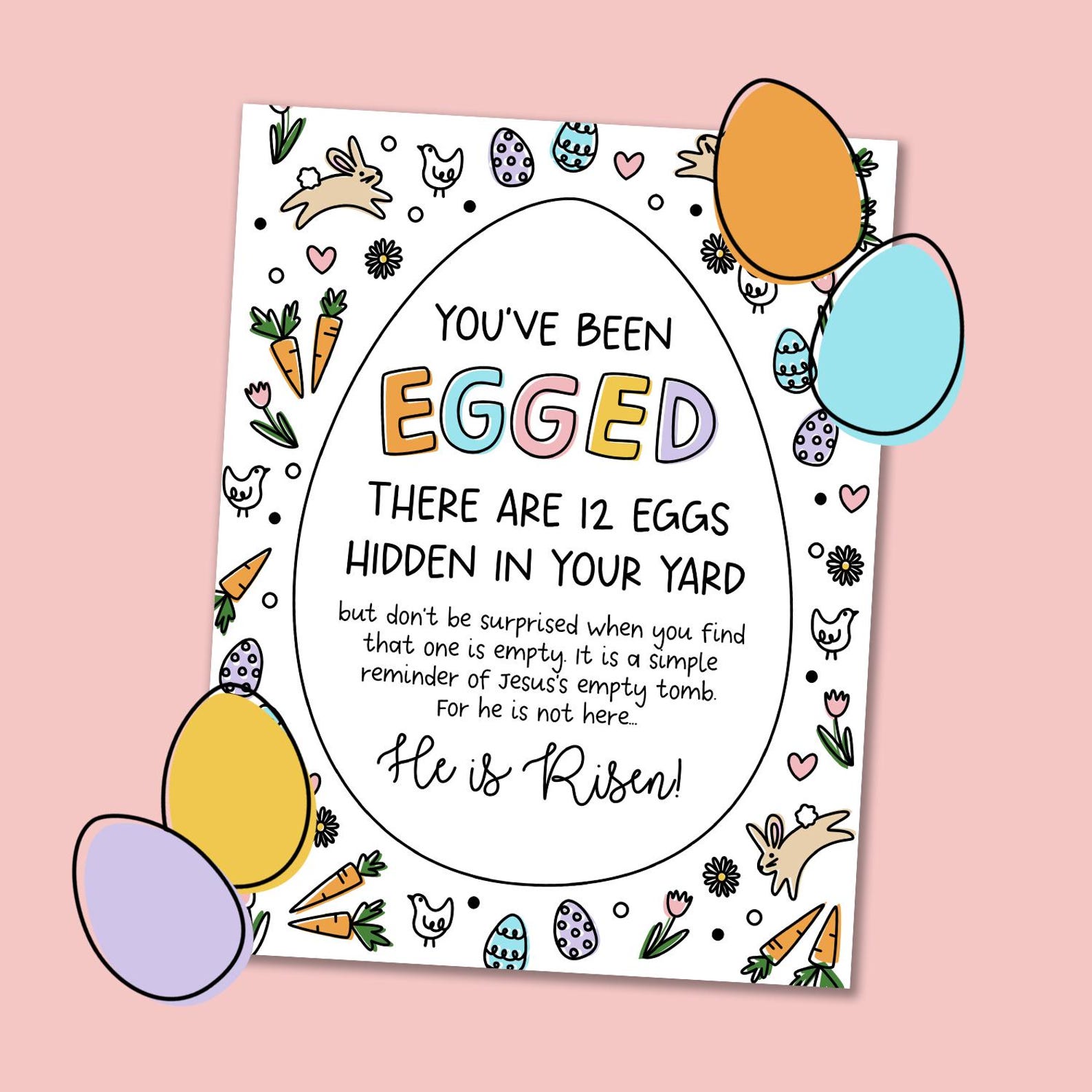 You've Been Egged Printable | Christian Easter Activity (PDF) - Etsy