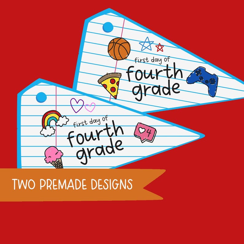 Fourth Grade Notebook Flag | Back to School Photo Prop (PDF Download ...