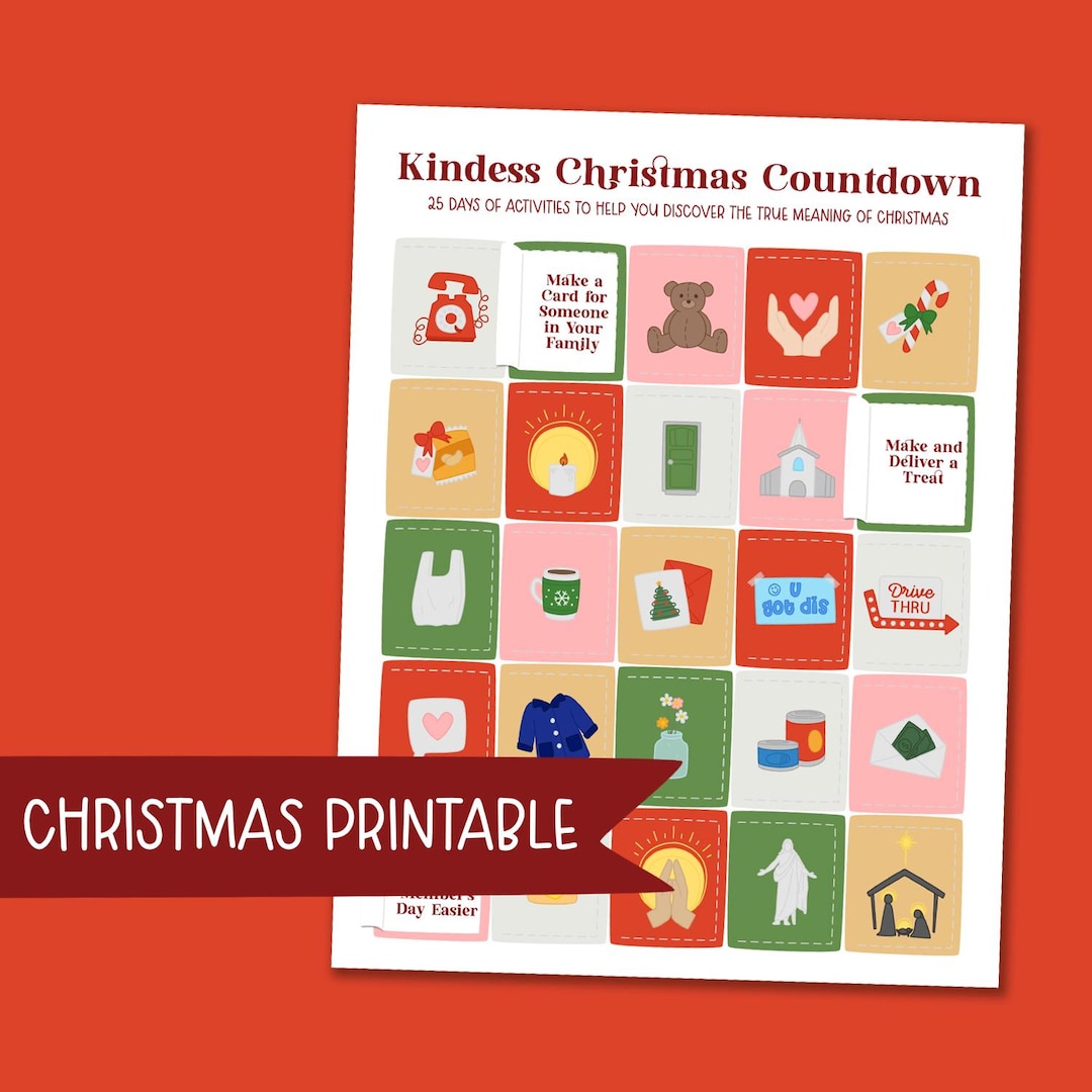 Kindness Christmas Countdown • 25-day Advent Calendar for Kids ...