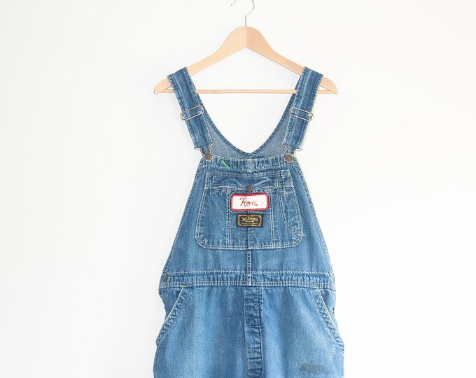 Indigo Cotton Big Mac Overalls Railroad 1970s Era L W 40 Distressed ...