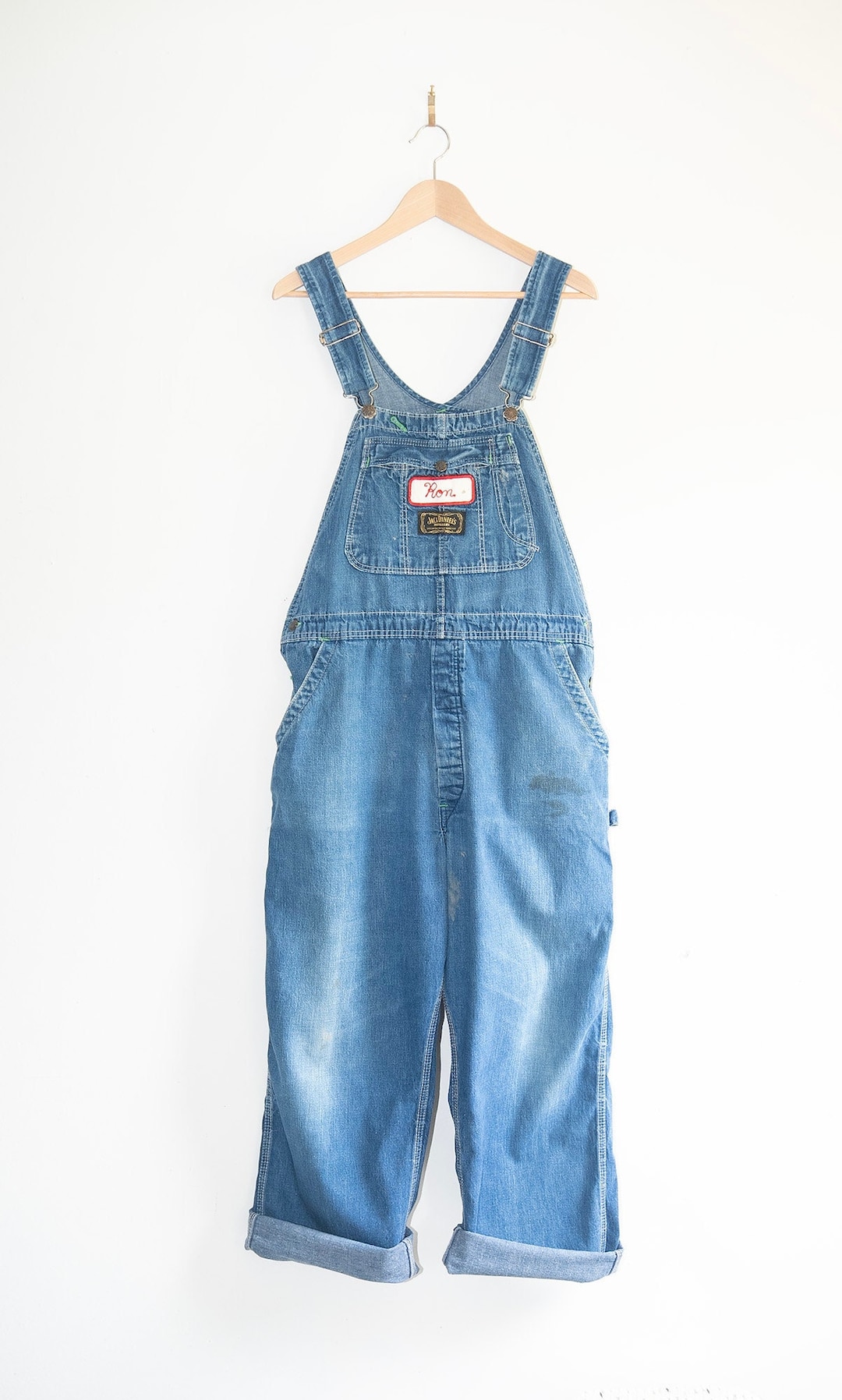 Indigo Cotton Big Mac Overalls Railroad 1970s Era L W 40 Distressed ...