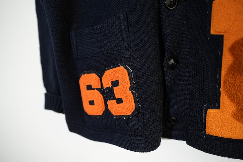 1960s Wool Varsity Sweater: Chenille Letterman Cardigan - Etsy
