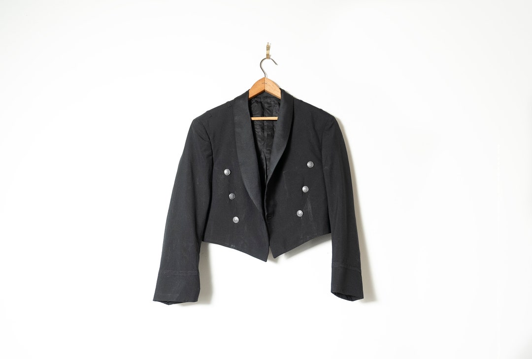 Vintage Black Cotton Marching Band Blazer - Tailored 1990s Jacket - Etsy