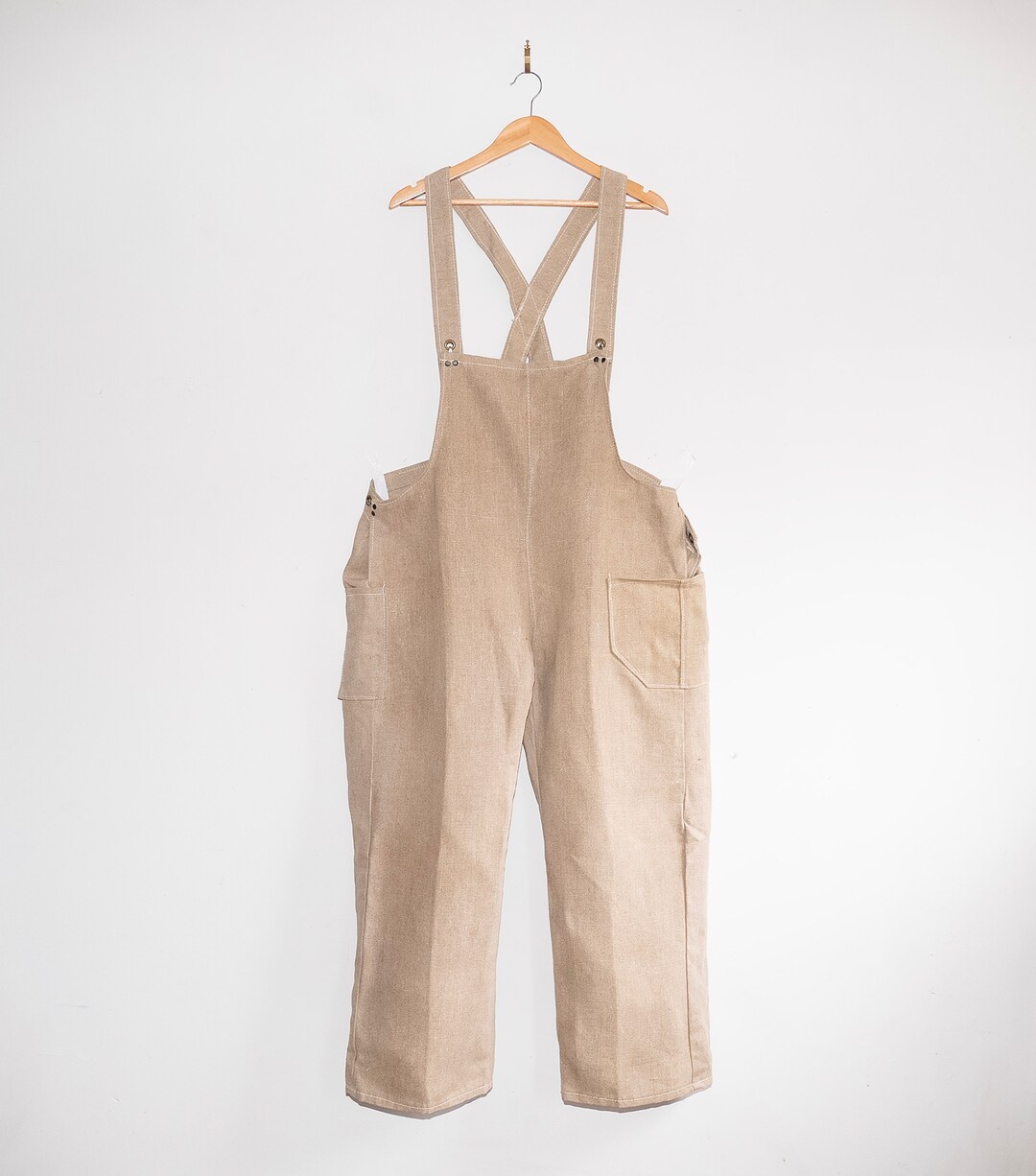 1950's Handmade Burlap Italian Gardening Overalls XXL / European ...