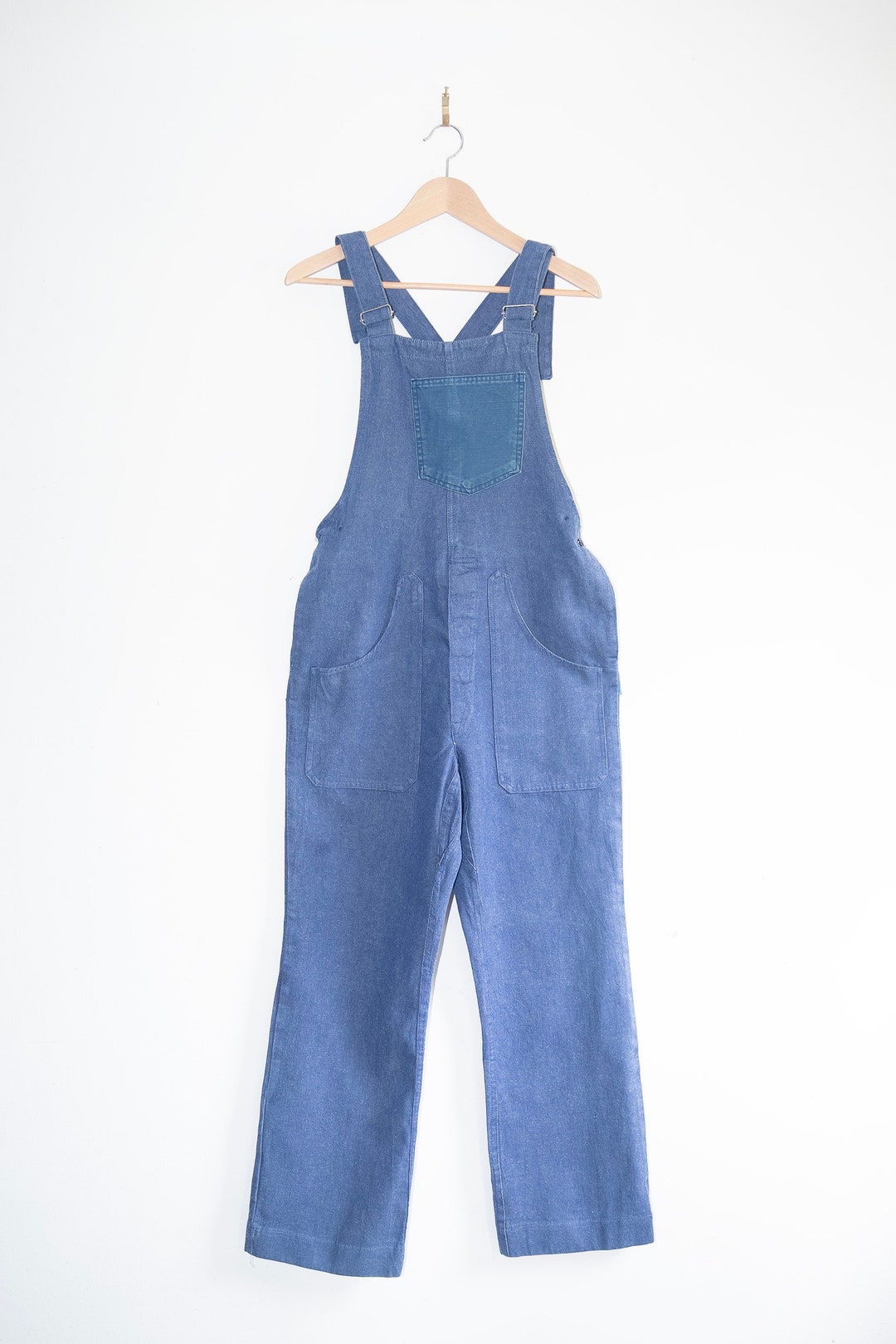 1970s Italian Cotton Overalls: Sanforized Denim Bell Bottoms - Etsy