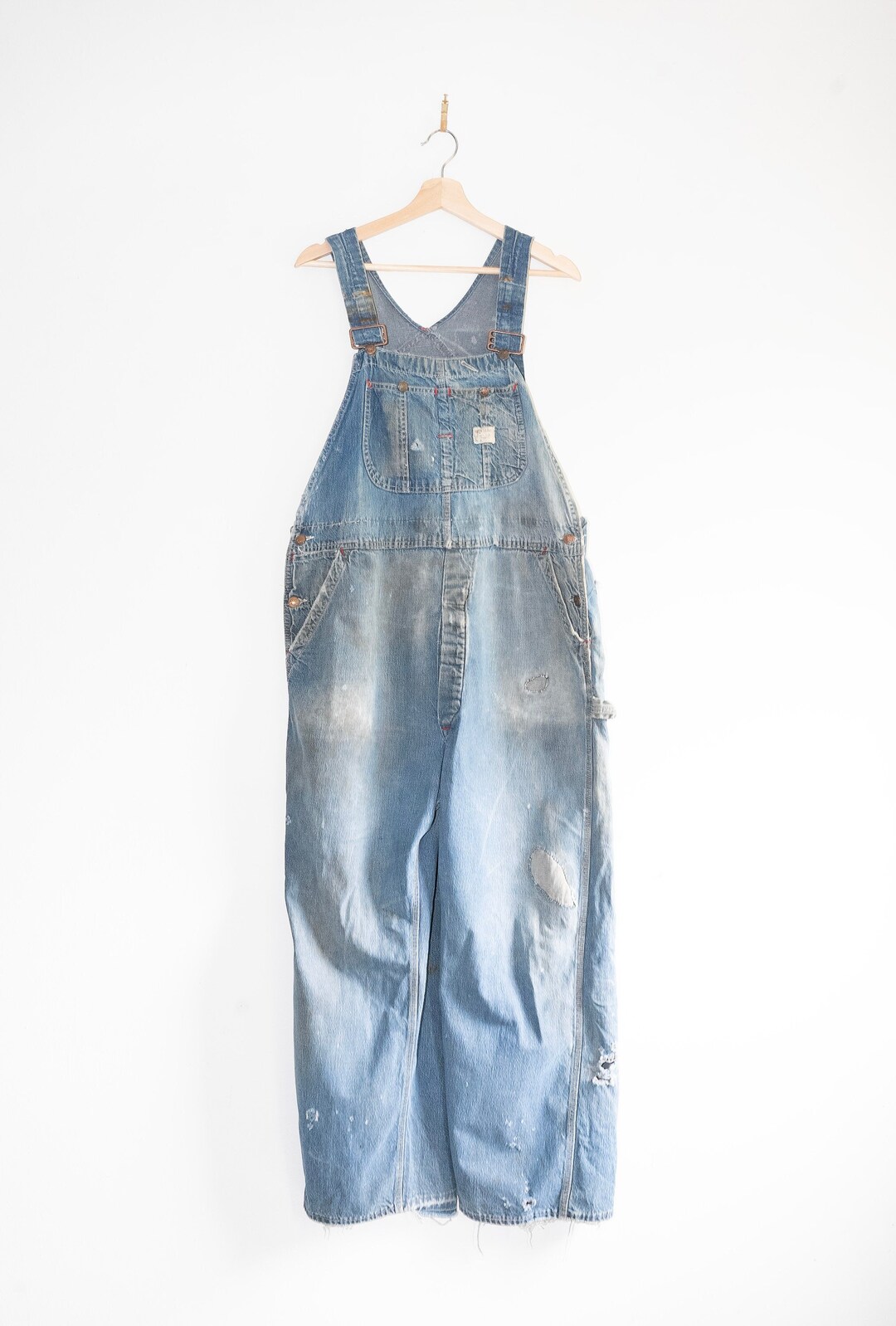 Indigo Cotton Big Mac Overalls Railroad 1970s Era L W 40 Distressed ...