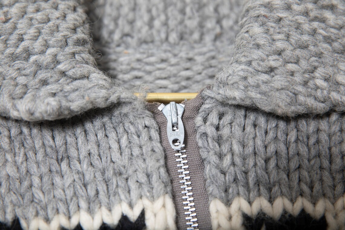 Authentic Cowichan Wool Knit Jacket Sweater Small / Eagle / - Etsy