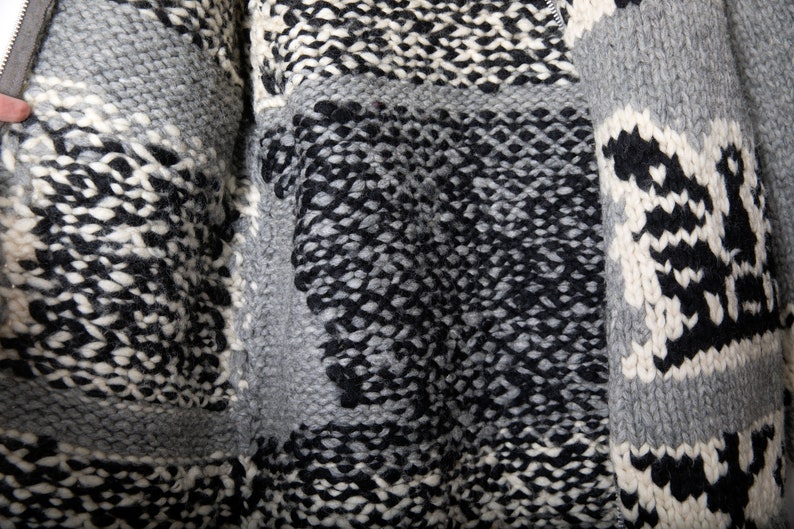 Authentic Cowichan Wool Knit Jacket Sweater Small / Eagle / - Etsy