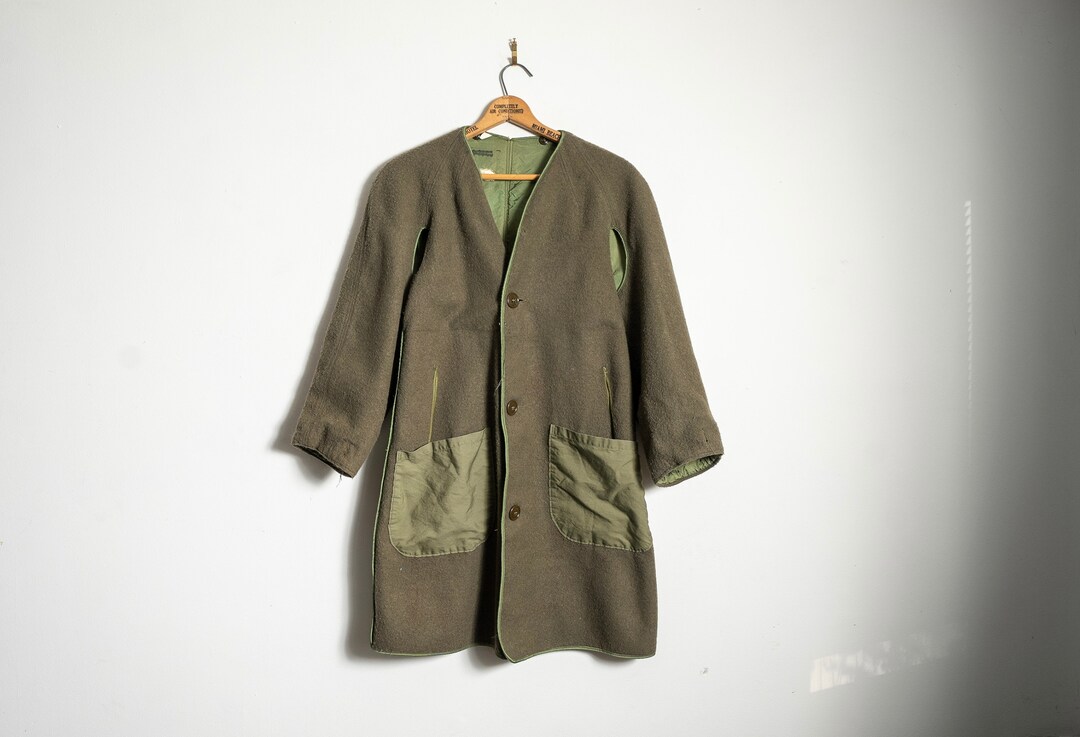 Vintage 1950s Wool Army Jacket Liner - Military Green Small - Etsy UK
