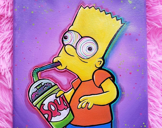 Bart Simpson Slurpee Painting | Etsy