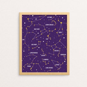 Star Map | Constellation Print | Constellations Printable | Space ...