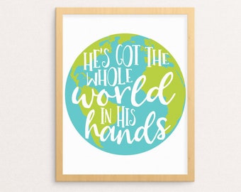 Scripture Wall Art | He's Got the Whole World in His Hands | Bible ...