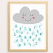 Alphabet Cloud and Raindrops PRINTABLE Wall Art | Alphabet Print | ABC ...
