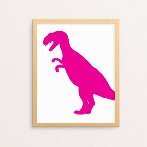 Trex Wall Art Print | Hot Pink Tyrannosaurus Rex | Nursery Printable ...