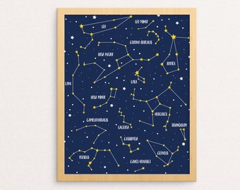 Constellation Print Star Map Constellations Printable Space Nursery ...