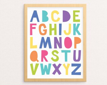 Alphabet Print | Rainbow Alphabet Printable | Alphabet Wall Art | ABC ...