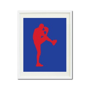 Baseball Wall Art PRINTABLE | Baseball Player Print | Red, White, Blue ...