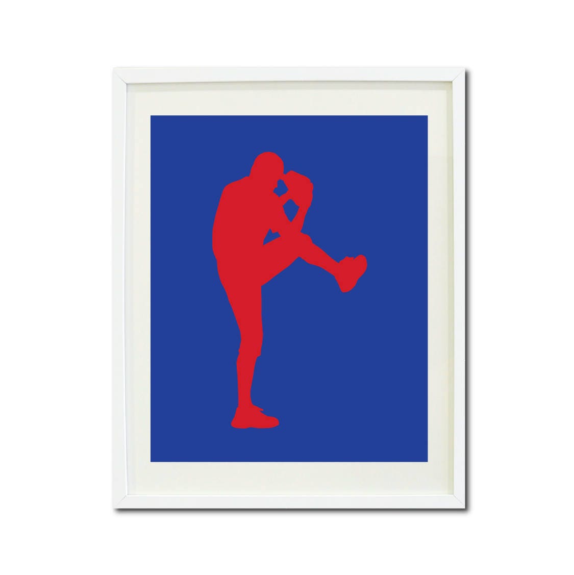 Baseball Wall Art PRINTABLE | Baseball Player Print | Red, White, Blue ...