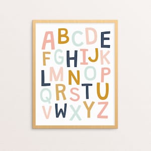 Rainbow, Alphabet, Numbers PRINTABLE Nursery Wall Art Set of 3 | Muted ...