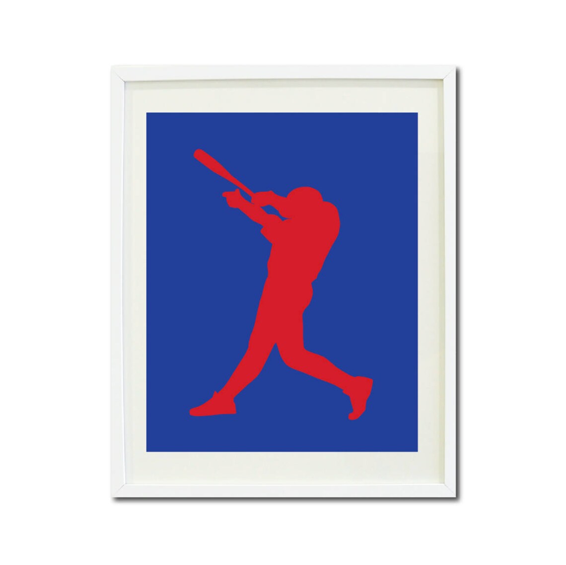Baseball Wall Art PRINTABLE Baseball Player Print Red, White, Blue Boys ...