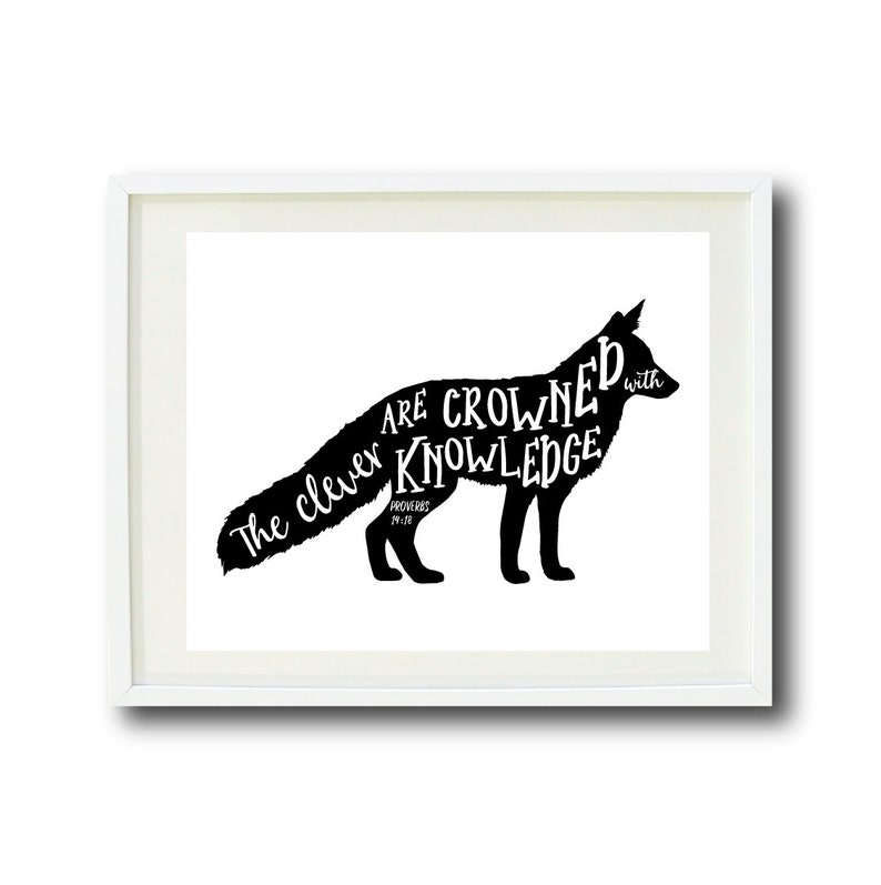 Bible Verse Wall Art | Fox Woodland Nursery Printable | the Clever Are ...