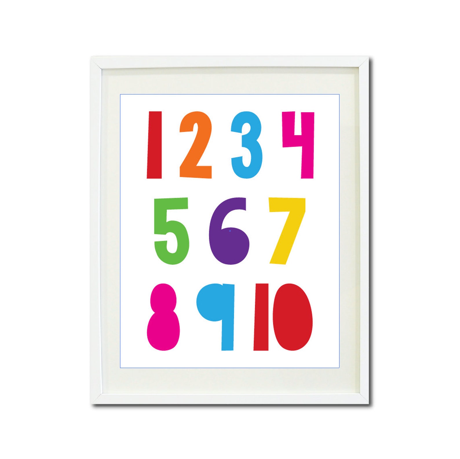 Number Poster Nursery Wall Art Rainbow Printable Number Wall Art Print ...