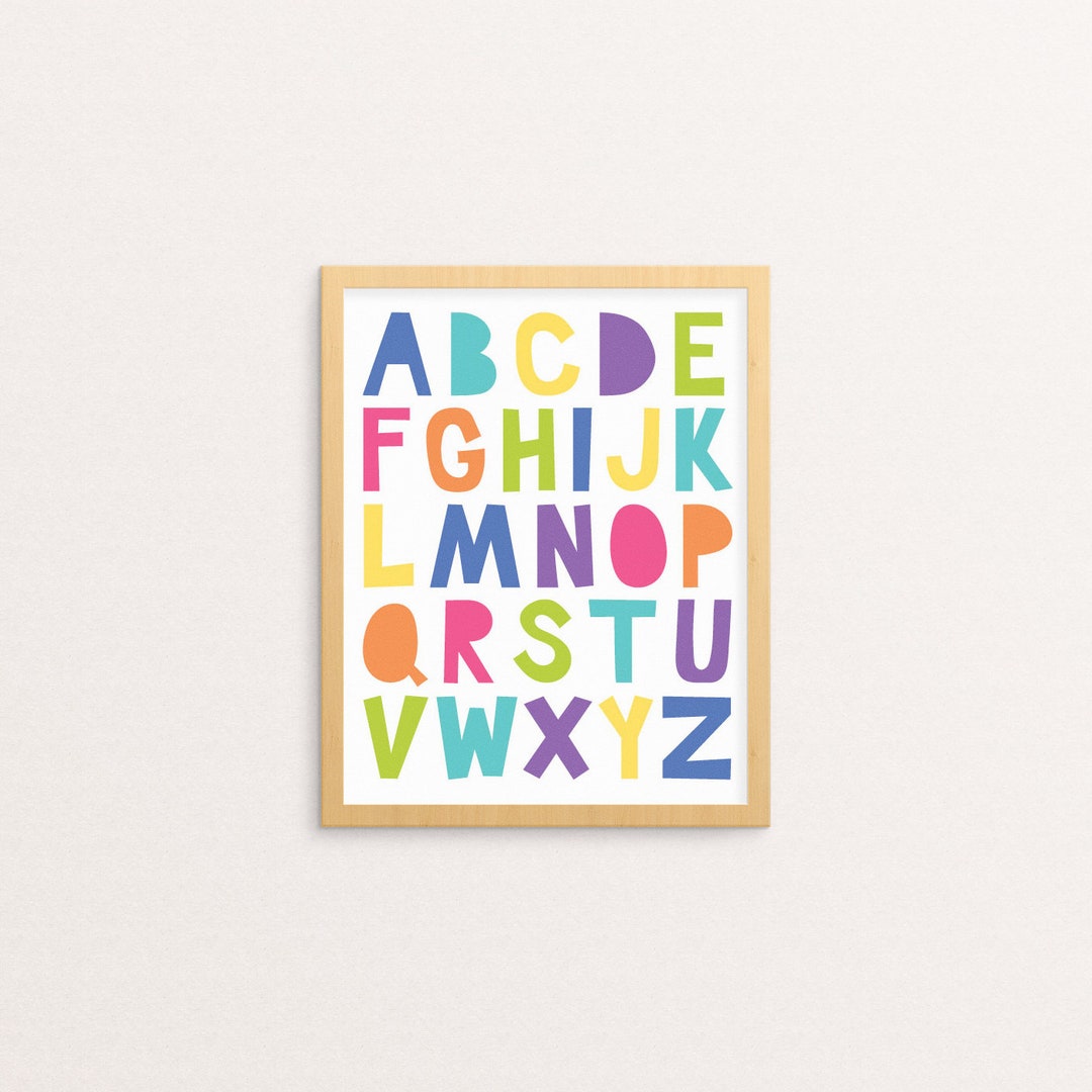 Alphabet Poster | Rainbow Alphabet Printable | Alphabet Wall Art | ABC ...