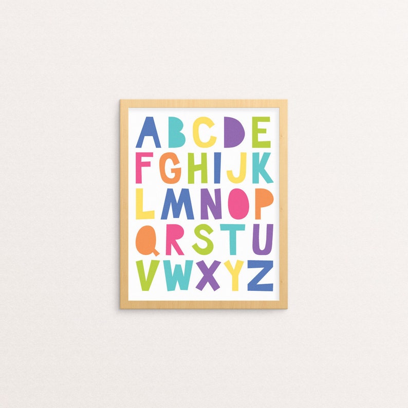 Alphabet Poster Rainbow Alphabet Printable Alphabet Wall Art ABC ...