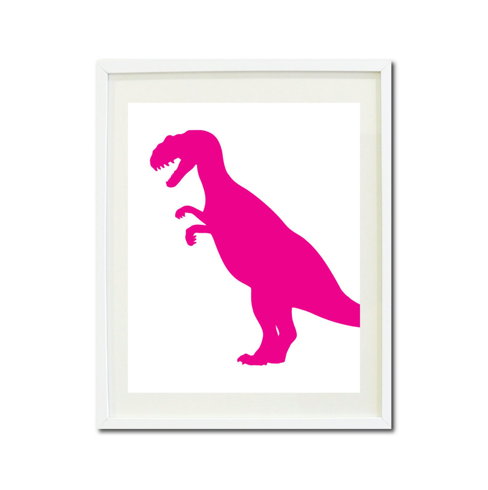 Trex Wall Art Print Hot Pink Tyrannosaurus Rex Nursery - Etsy