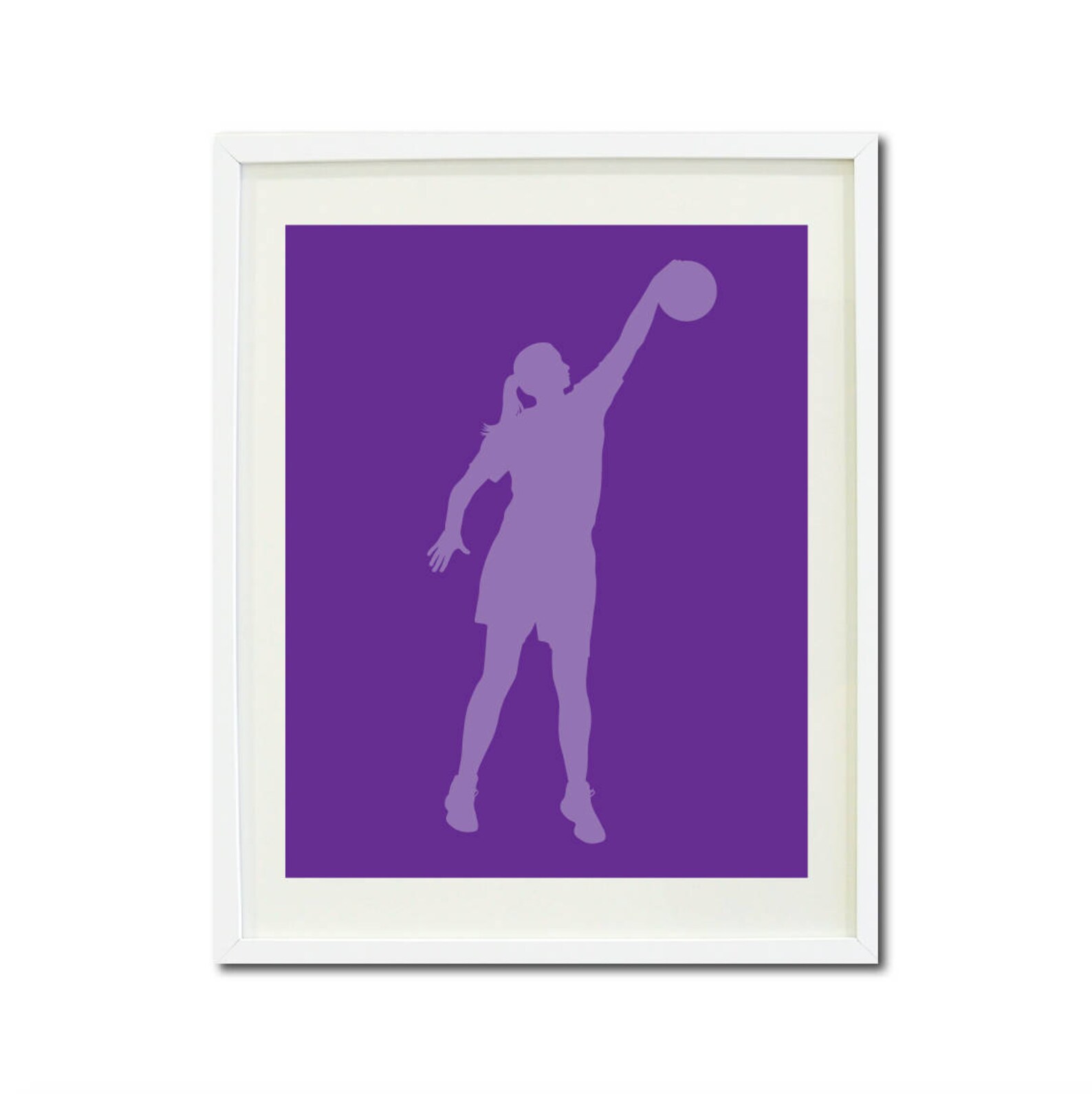Girls Basketball Wall Art PRINTABLE Set of 3 Purple | Etsy