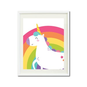 Unicorn, Rainbow PRINTABLE Wall Art Beyoutiful Print Cute Print Set of ...